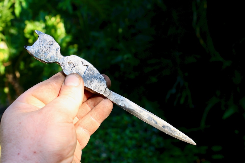 Hand Forged Cat Letter Opener, Letter Knife - Etsy