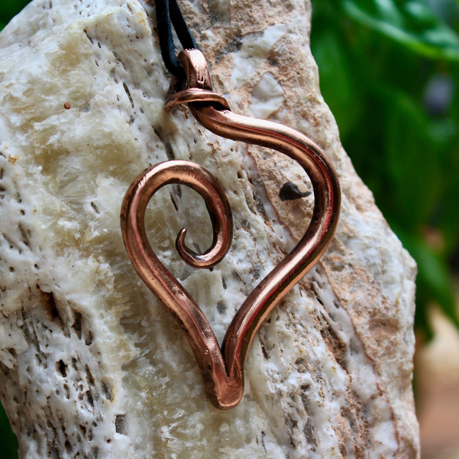 Abstract Copper Heart Pendant - Etsy