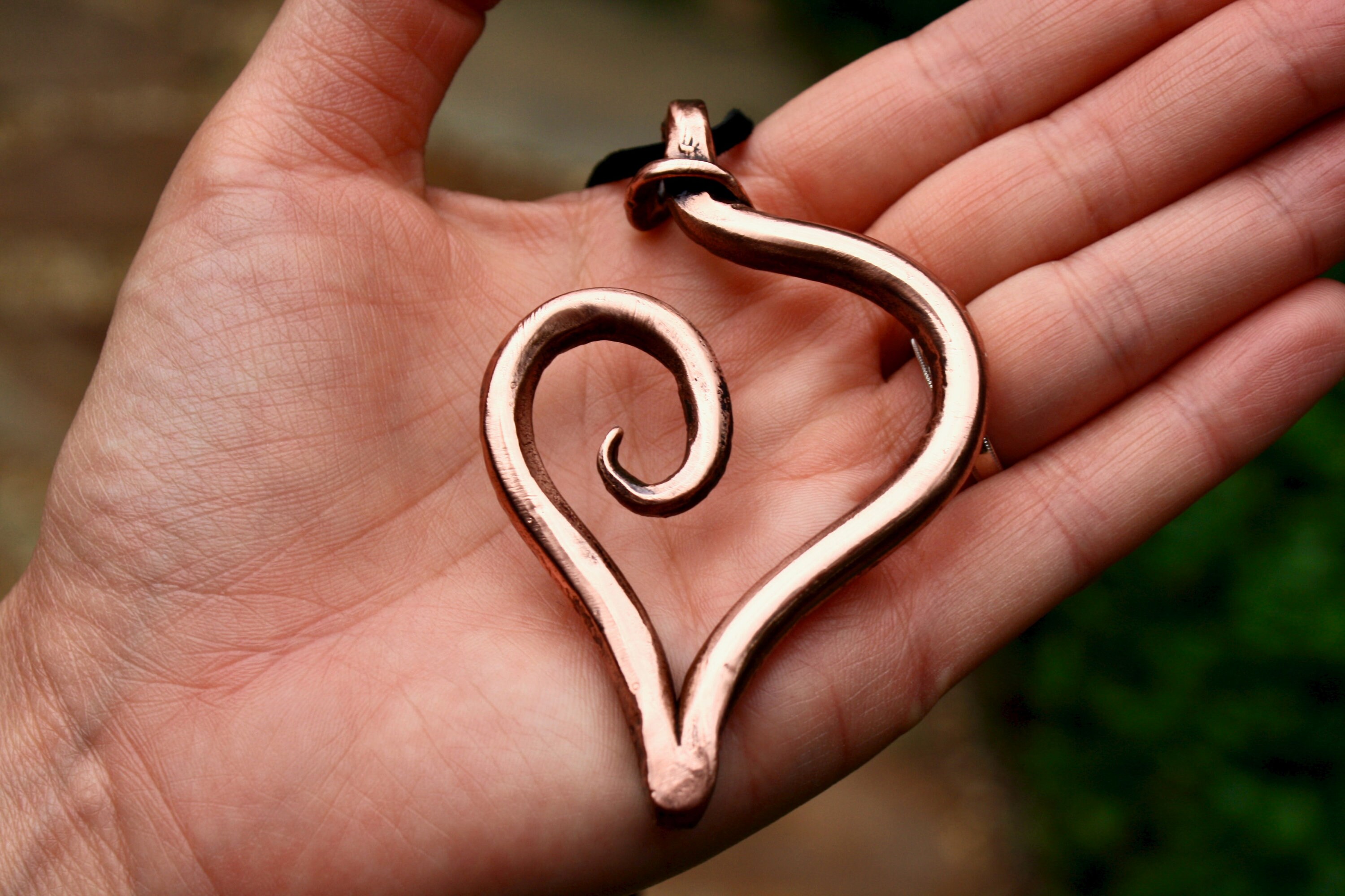 Abstract Copper Heart Pendant - Etsy