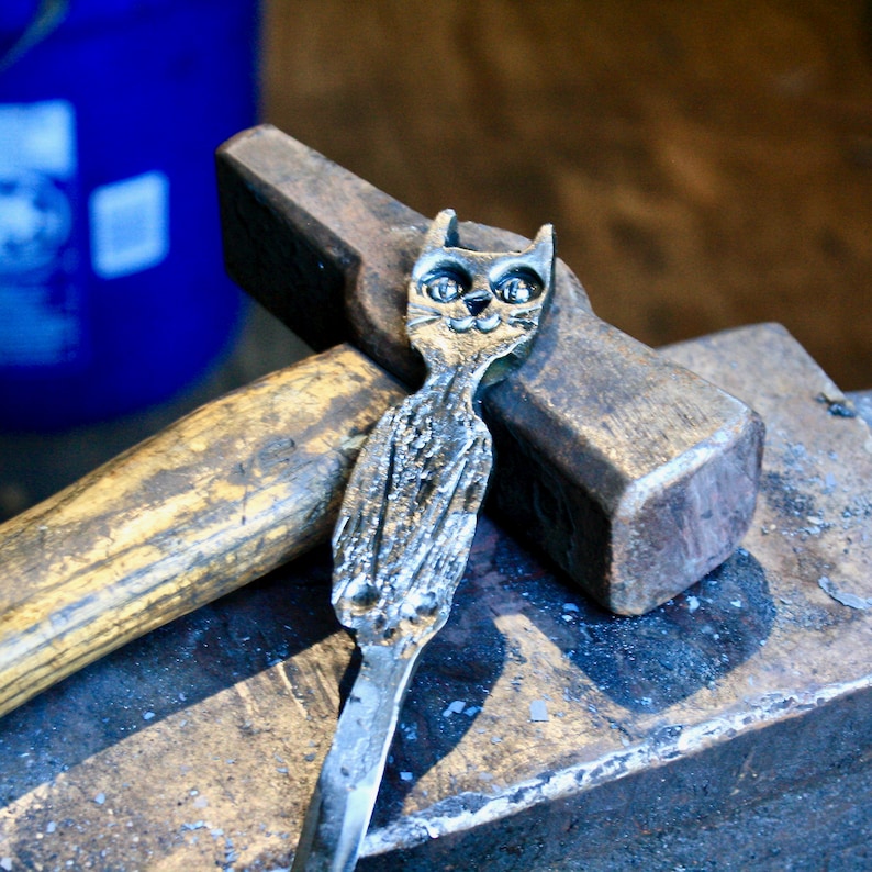 Hand Forged Cat Letter Opener, Letter Knife - Etsy