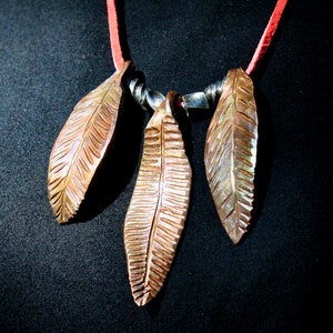 Seminole Necklace, Copper Feathers and Beads - Etsy