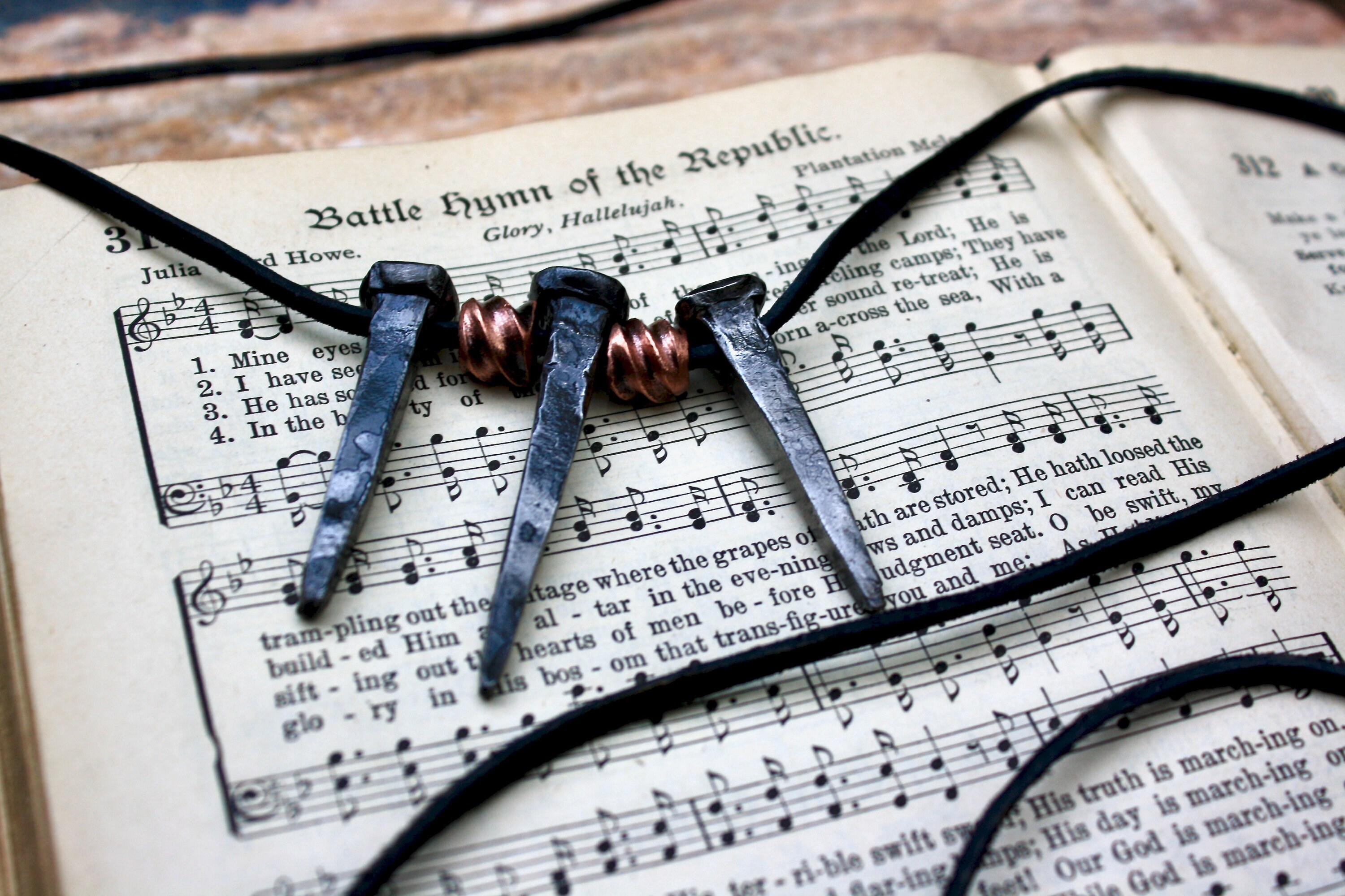 Three Nails Necklace, Hand Forged - Etsy