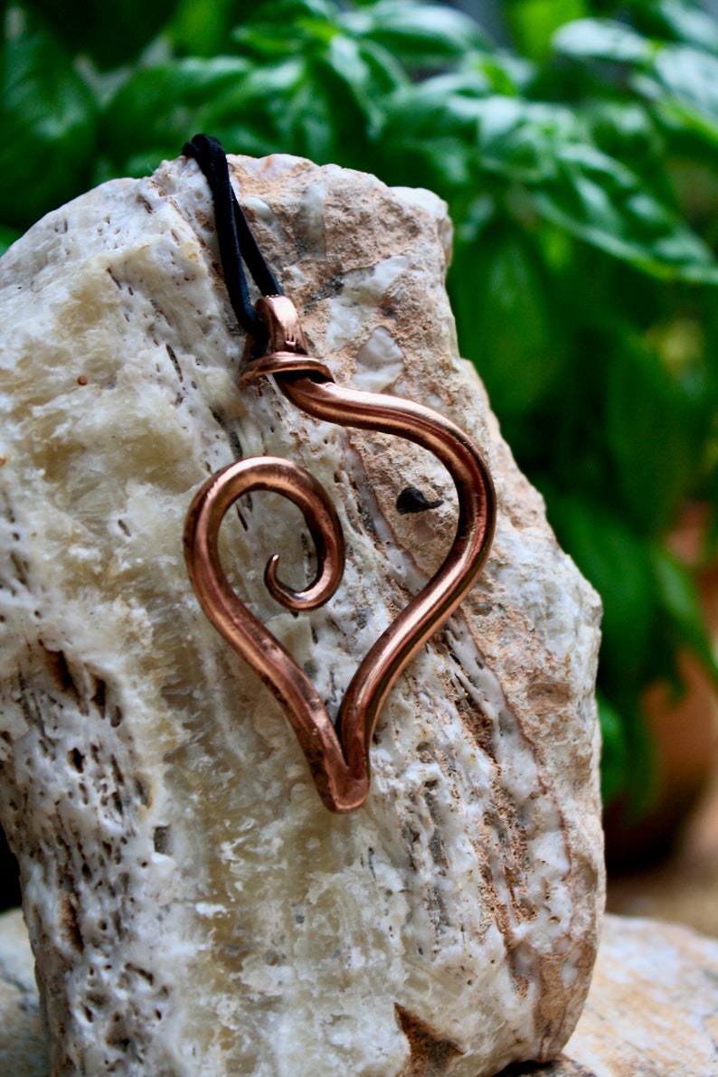 Abstract Copper Heart Pendant - Etsy