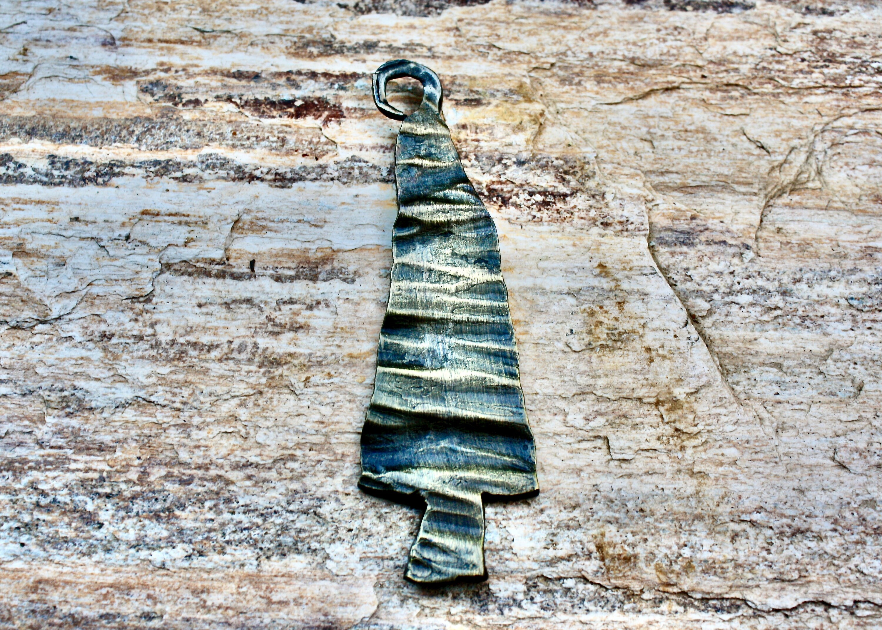 Set of three hand forged Christmas tree ornament | Etsy