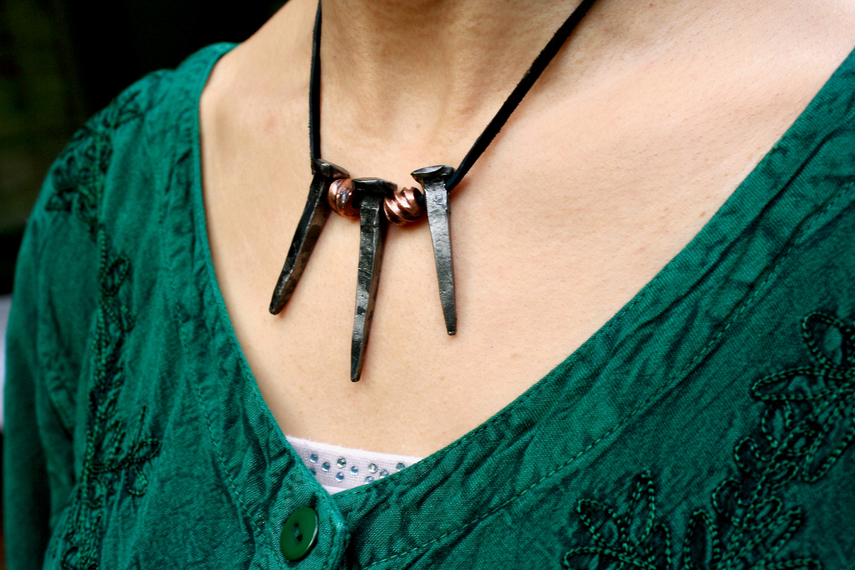 Three Nails Necklace, Hand Forged - Etsy