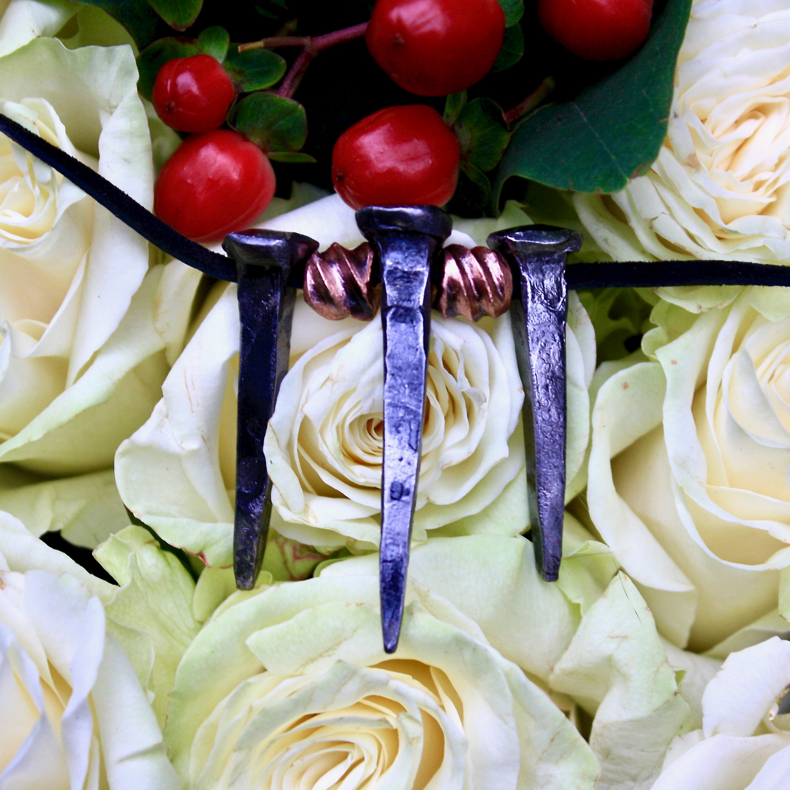 Three Nails Necklace, Hand Forged - Etsy