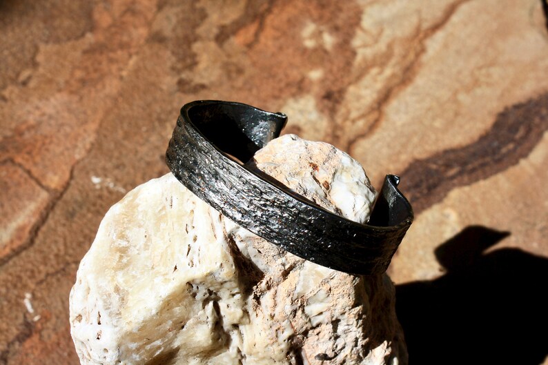 Hand Forged Iron Bracelet - Etsy