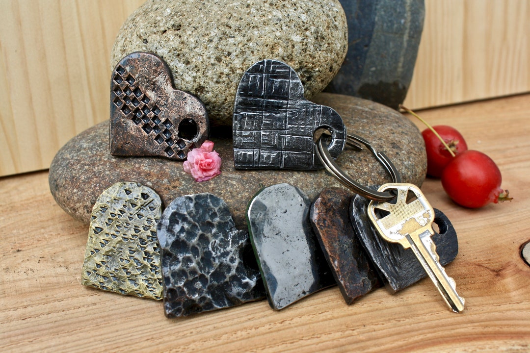 Forged Heart Keychain - Etsy