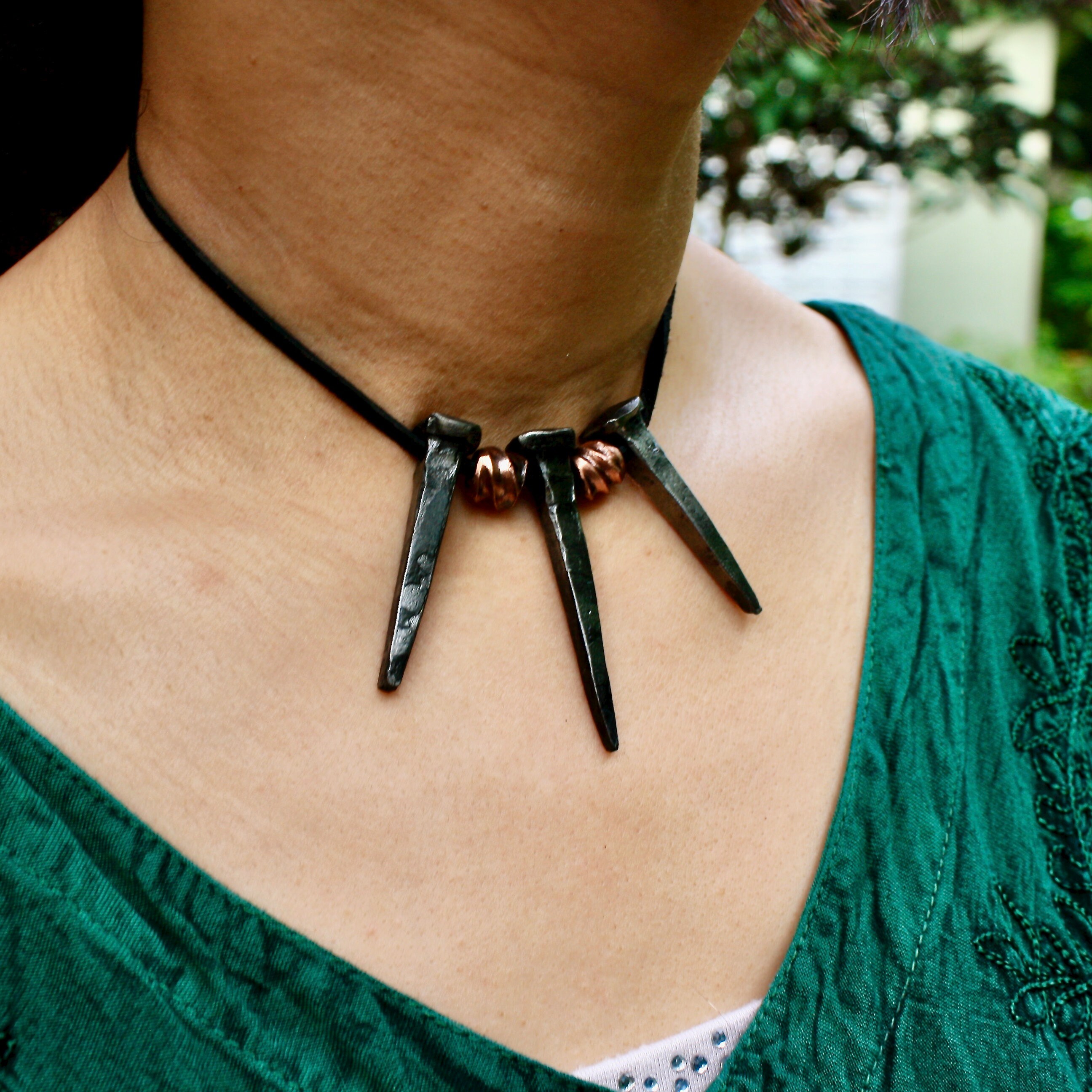 Three Nails Necklace, Hand Forged - Etsy