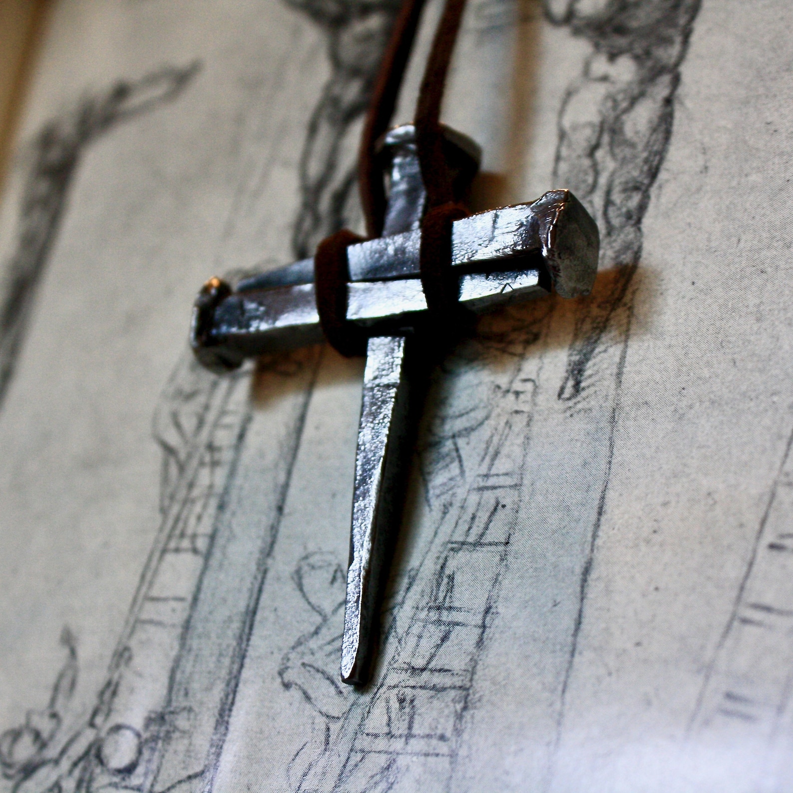 Three Nails, One Cross Pendant - Etsy