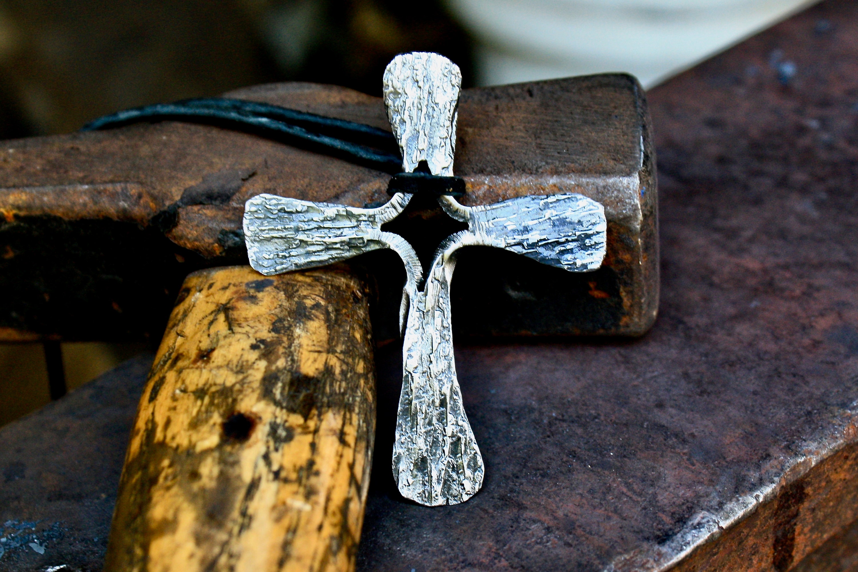 Fredrick's cross pendant Blacksmith's split cross | Etsy