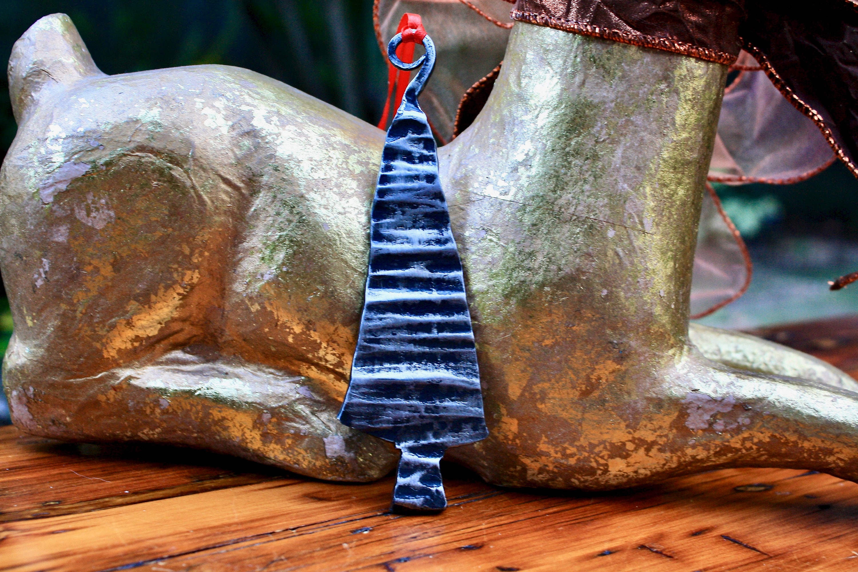 Set of three hand forged Christmas tree ornament | Etsy