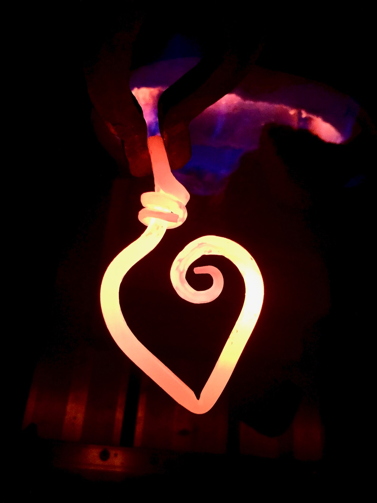 Abstract iron heart pendant | Etsy