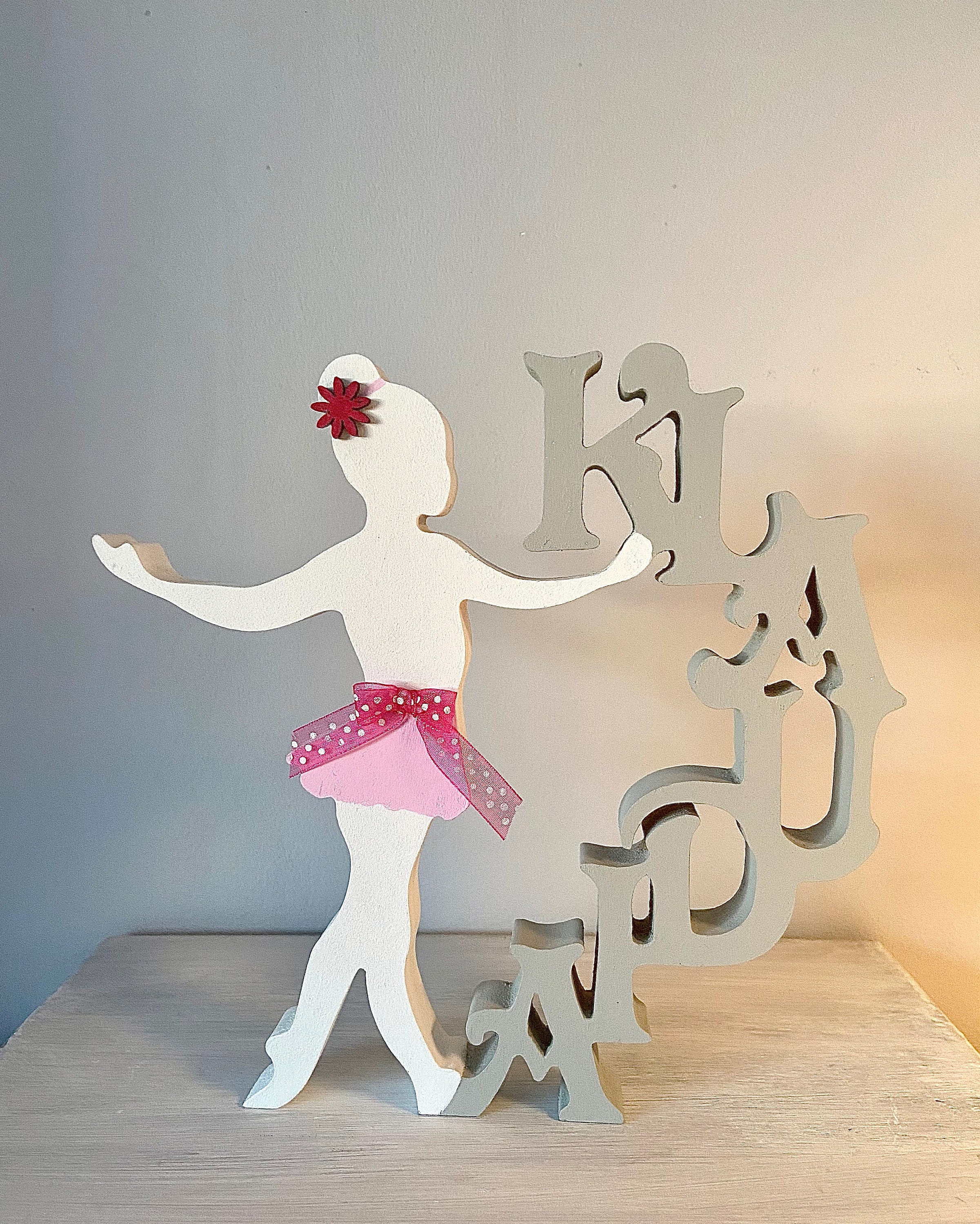 Personalised Wooden Name Freestanding Letters Ballet Dancer | Etsy