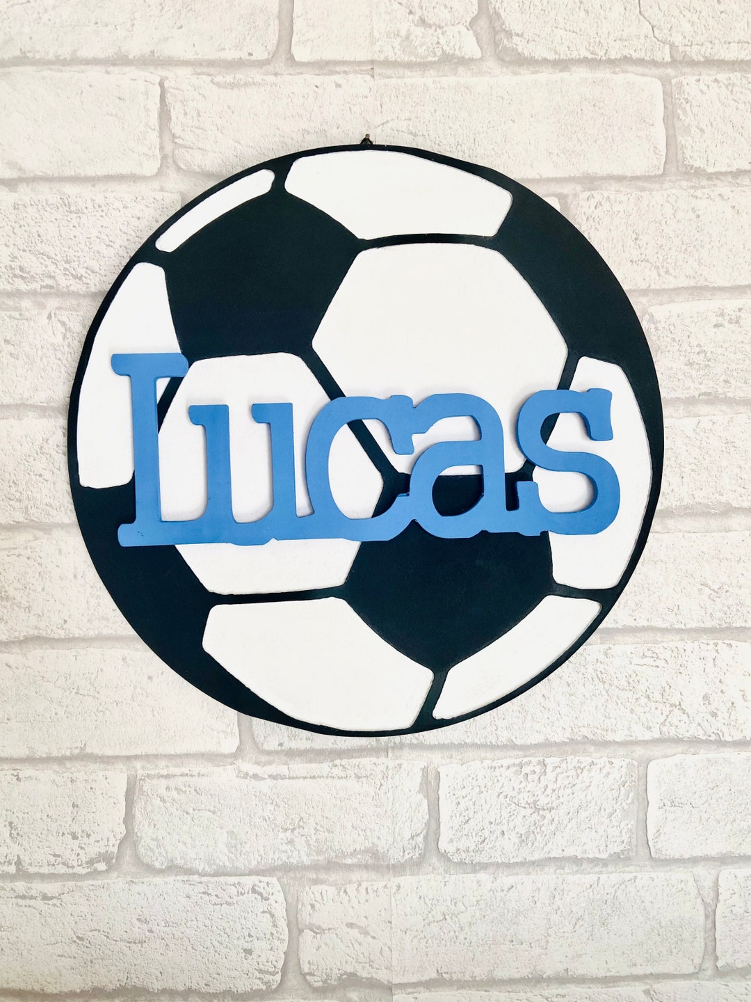 Personalised Wall/ Door Sign Football Shaped Name Sign - Etsy