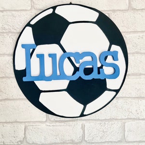 Personalised Wall/ Door Sign Football Shaped Name Sign - Etsy