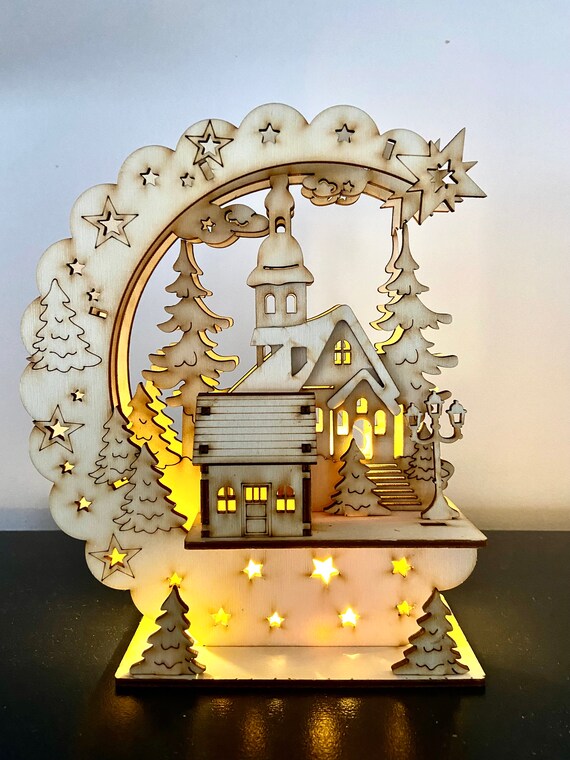 Christmas Winter LED Village Scene . Traditional Festive | Etsy UK
