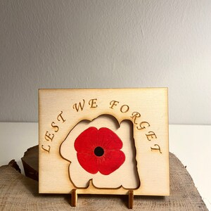 Lest We Forget. Laser Cut Wooden Board Remembrance Day Poppy - Etsy UK