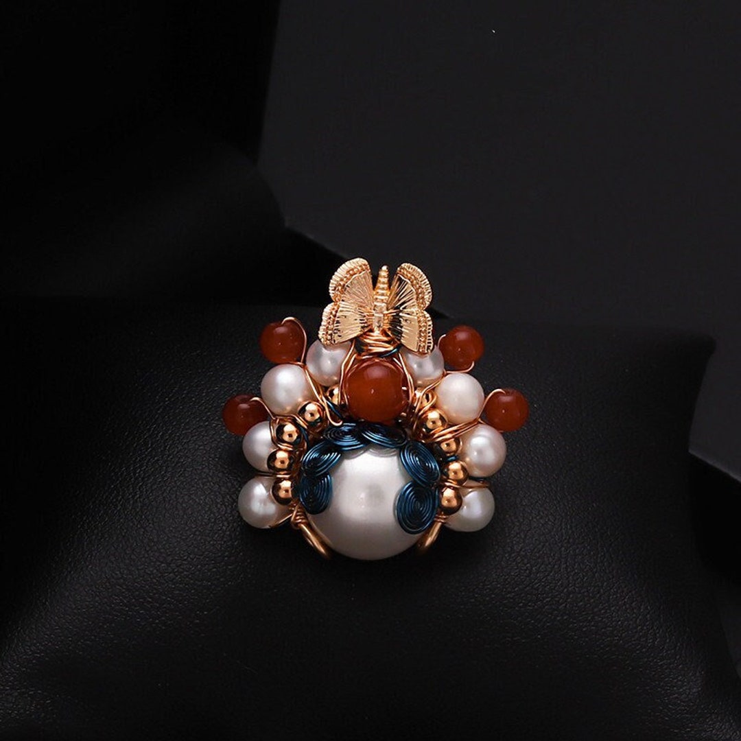 Handmade Chinese Peking Opera Face Shape Pearl Brooch Pin,daomadan ...