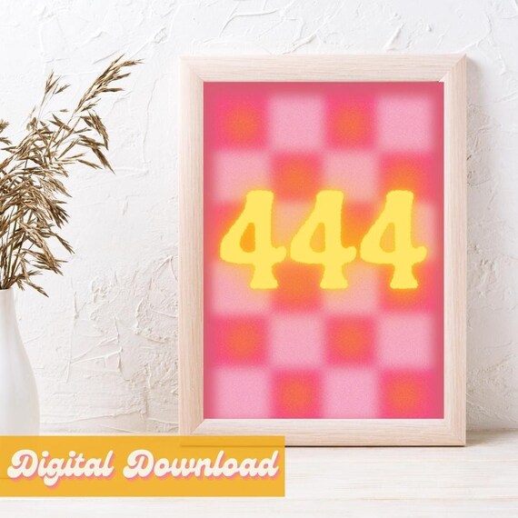 Angel Number 444 Printable Wall Art Colorful Gradient Poster | Etsy