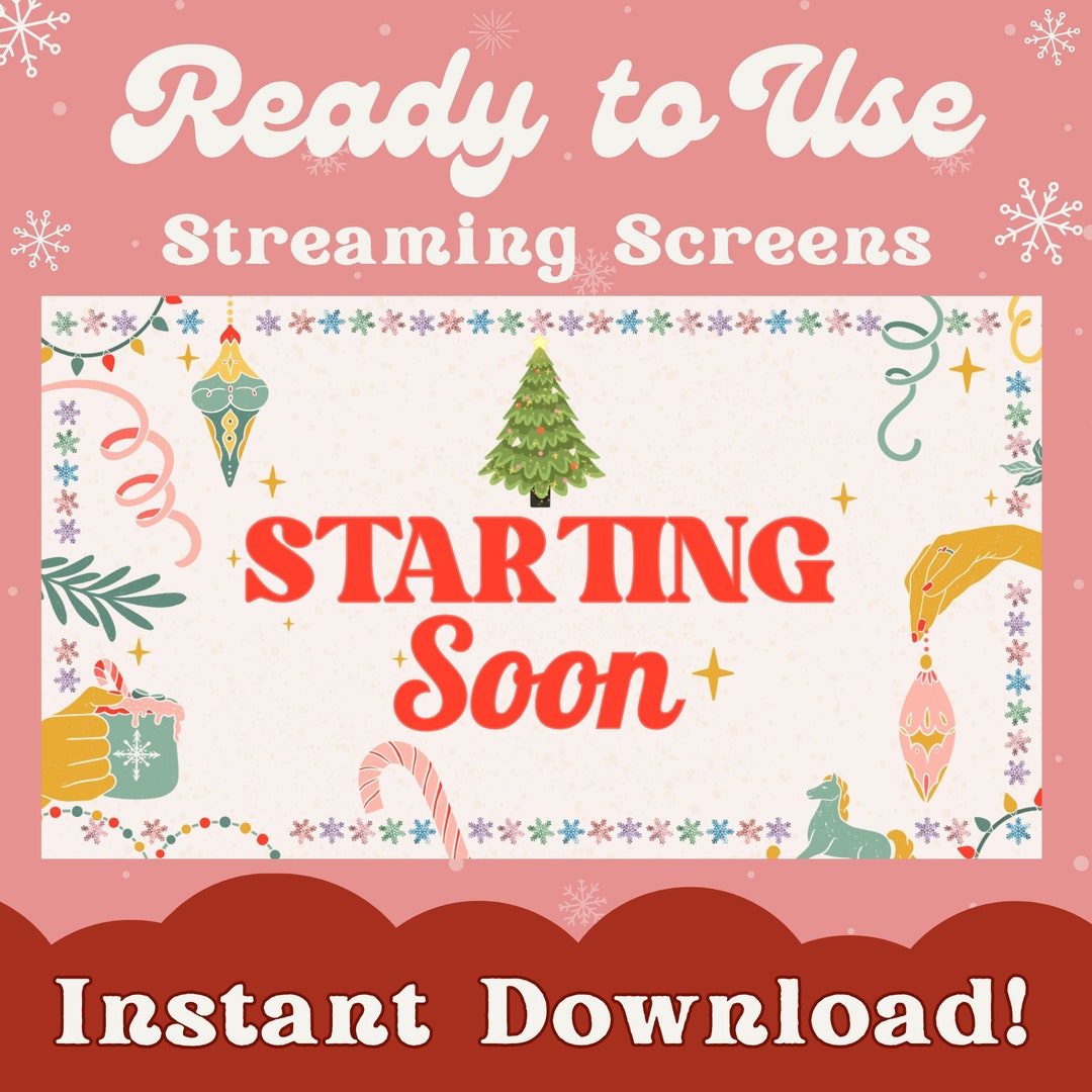 8 Twitch Christmas Stream Scenes, Animated and Static Overlay, Starting ...
