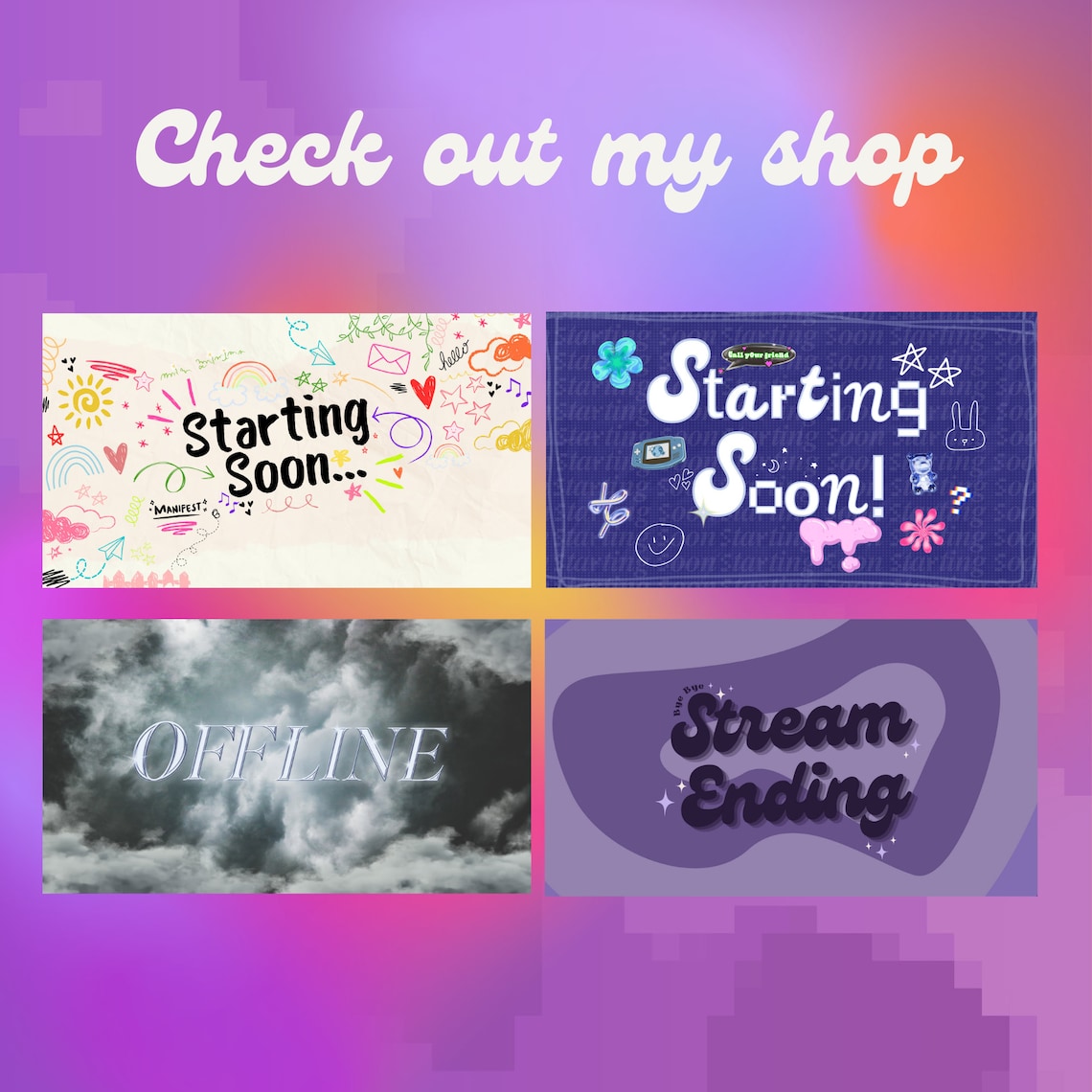 8 Twitch Stream Scenes, Animated and Static, Starting Soon, Be Right ...