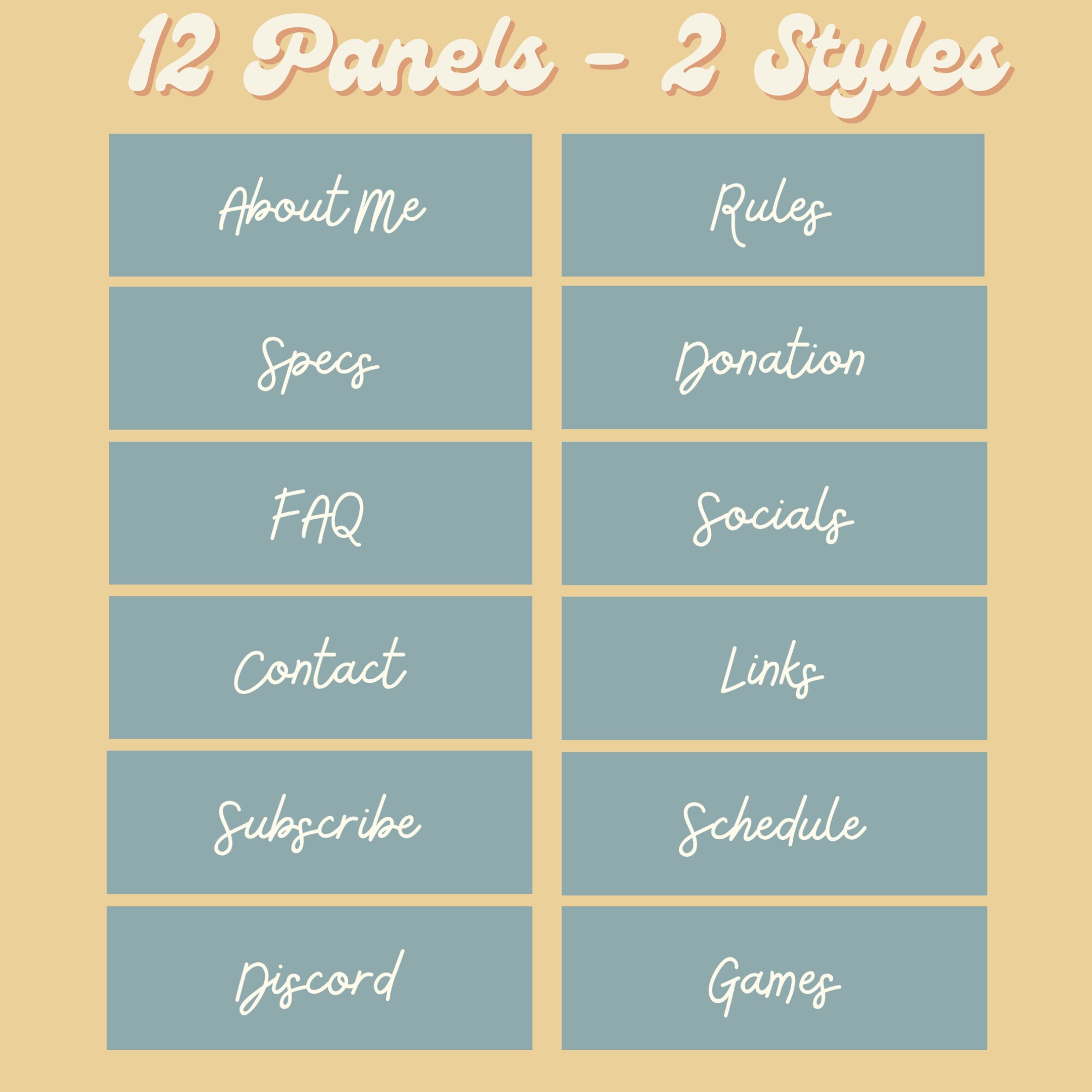 24 Twitch Streaming Panels With Customizable and Premade Minimalist ...