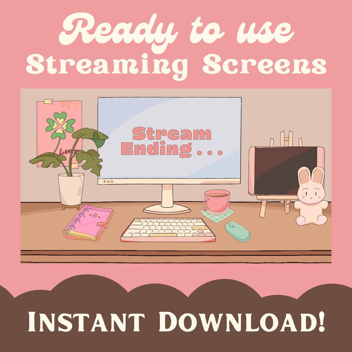 8 Twitch Stream Scenes, Animated and Static Overlay, Starting Soon, Be ...