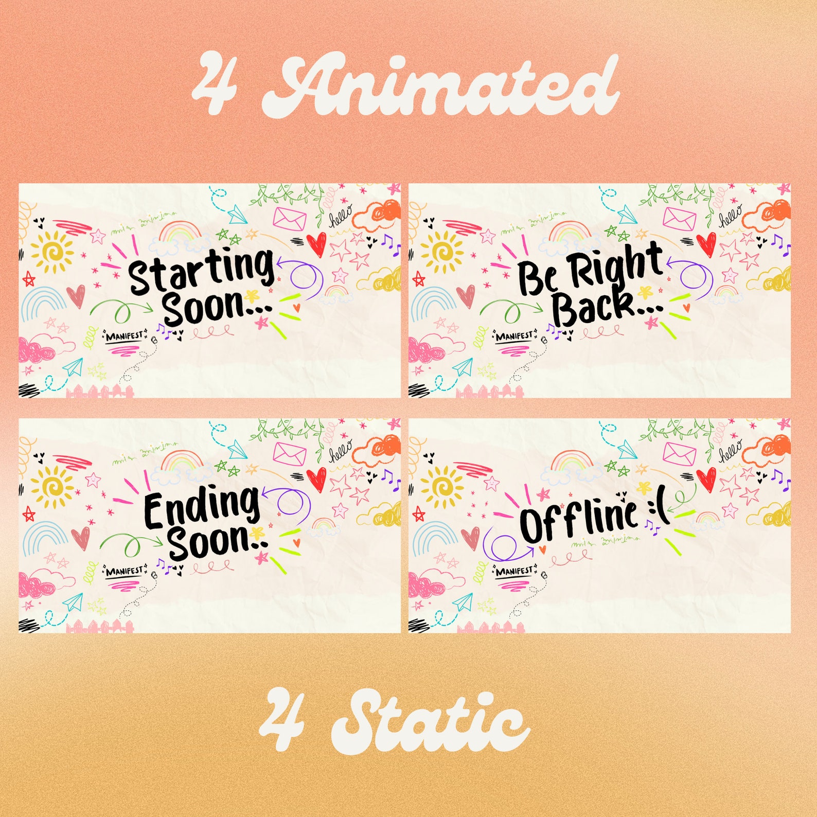 8 Twitch Stream Scenes, Animated and Static, Starting Soon, Be Right ...