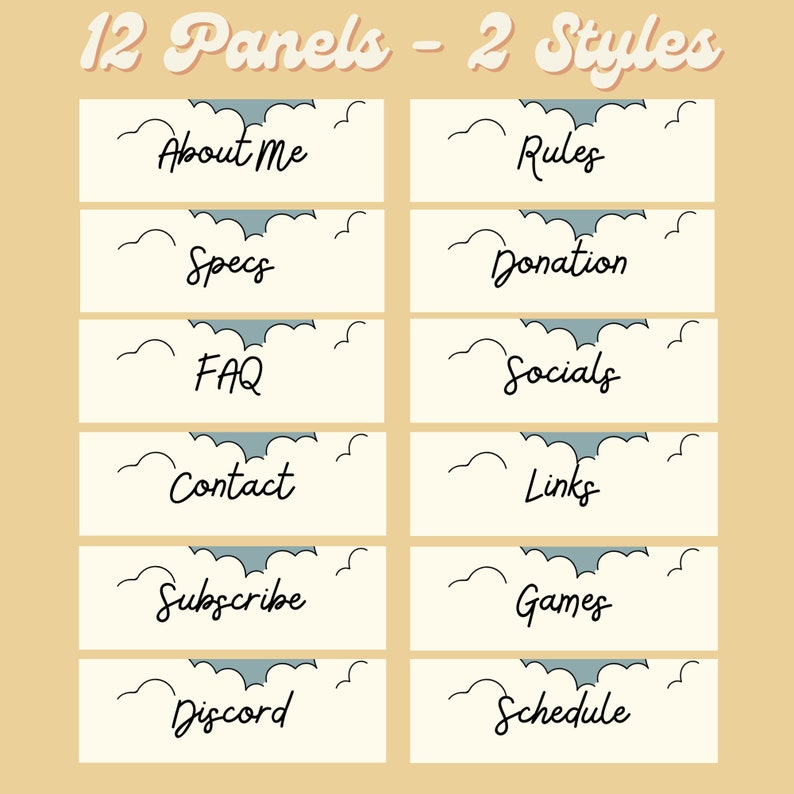 24 Twitch Streaming Panels With Customizable and Premade Minimalist ...