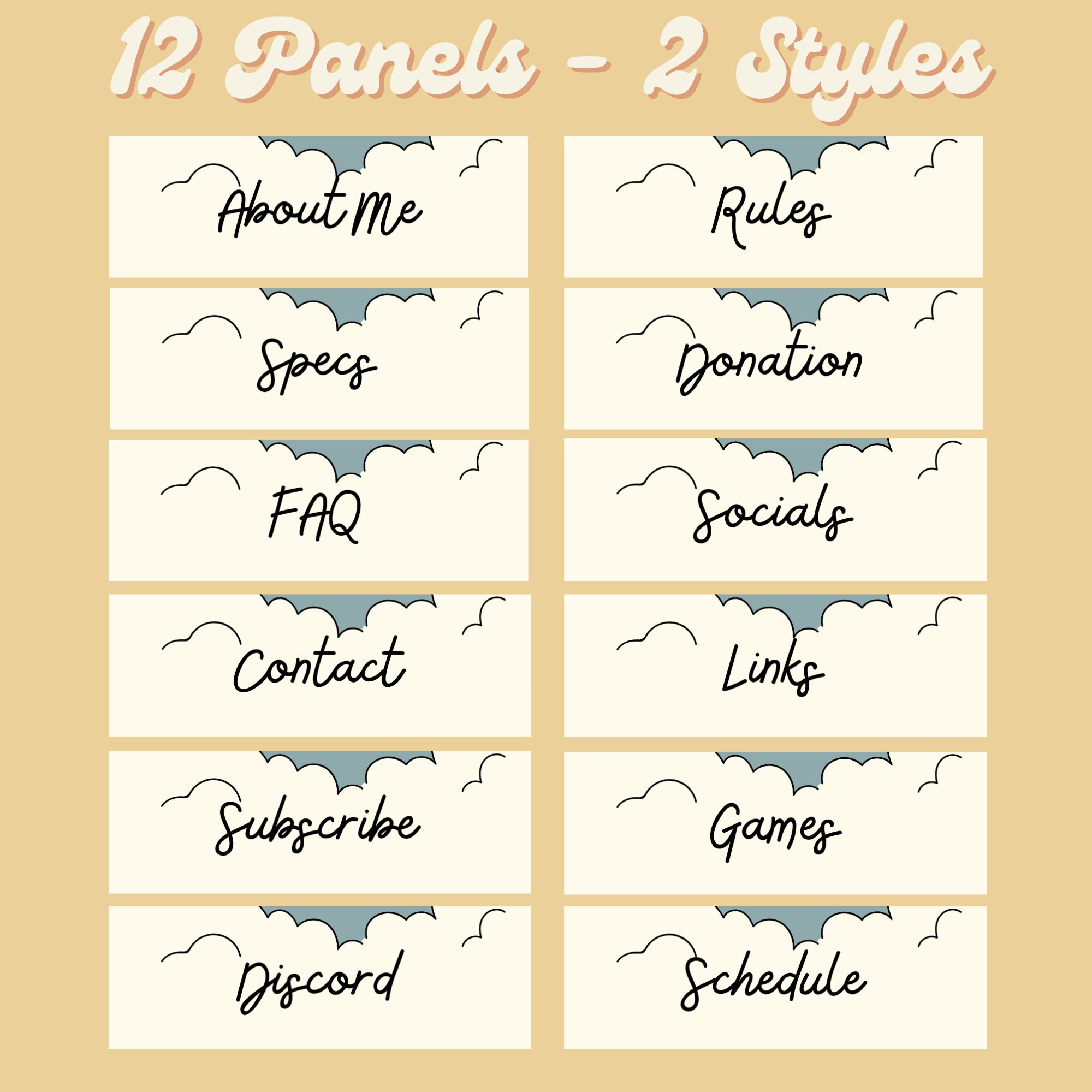 24 Twitch Streaming Panels With Customizable and Premade Minimalist ...