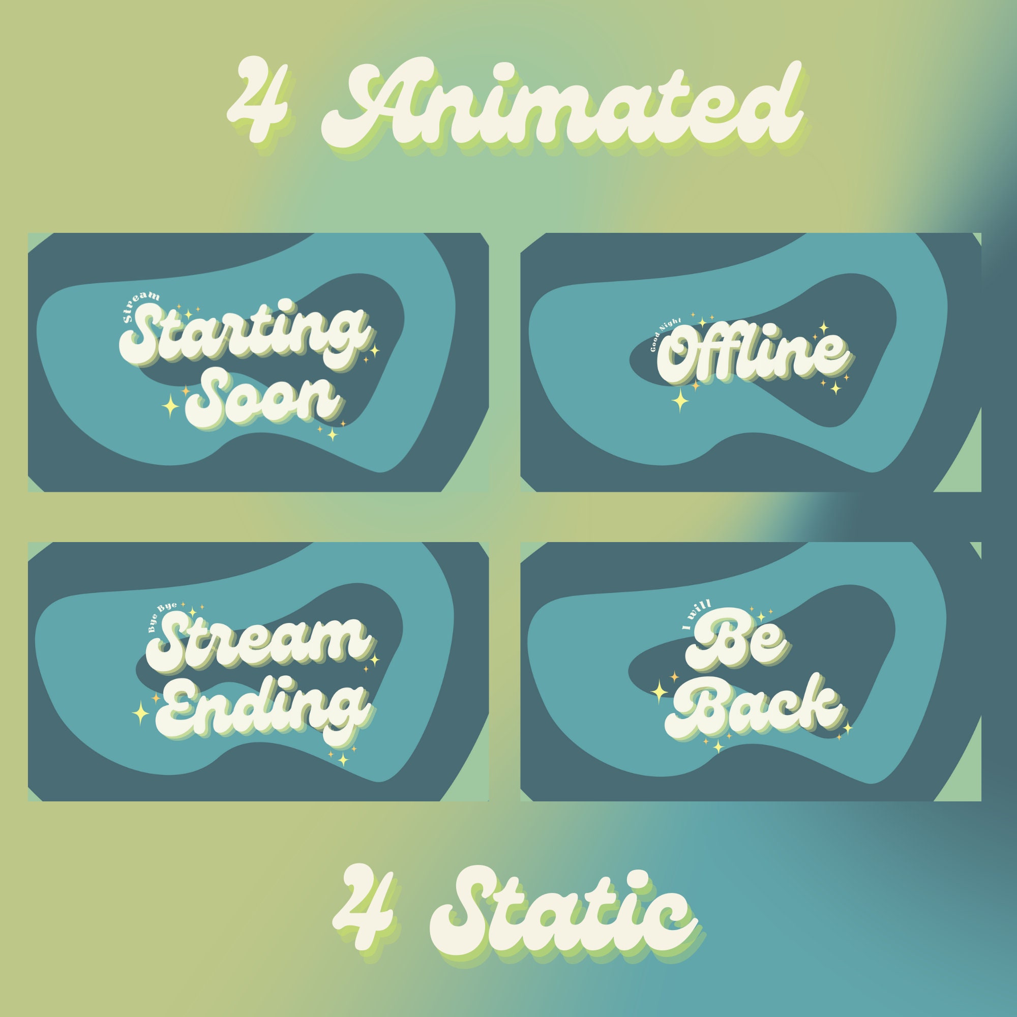 8 Twitch Stream Scenes, Animated and Static, Starting Soon, Be Right ...