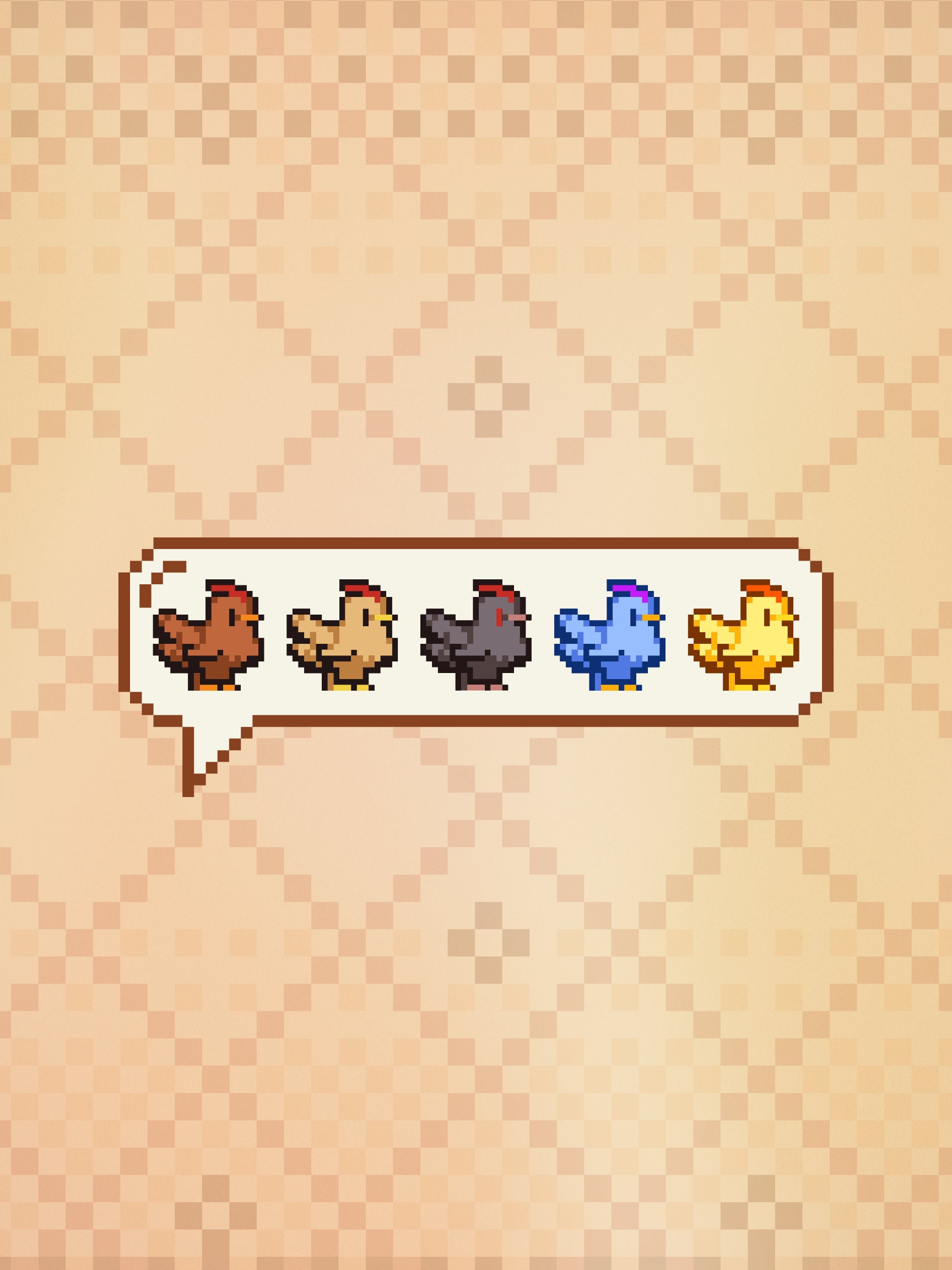 Stardew Valley Printable Wall Art, Pixel Chickens, Instant Digital ...