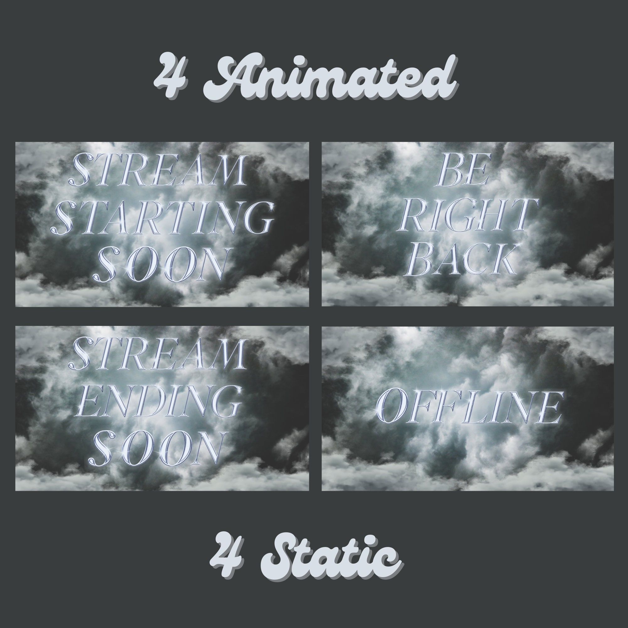 8 Twitch Stream Scenes, Animated and Static Overlay, Starting Soon, Be ...