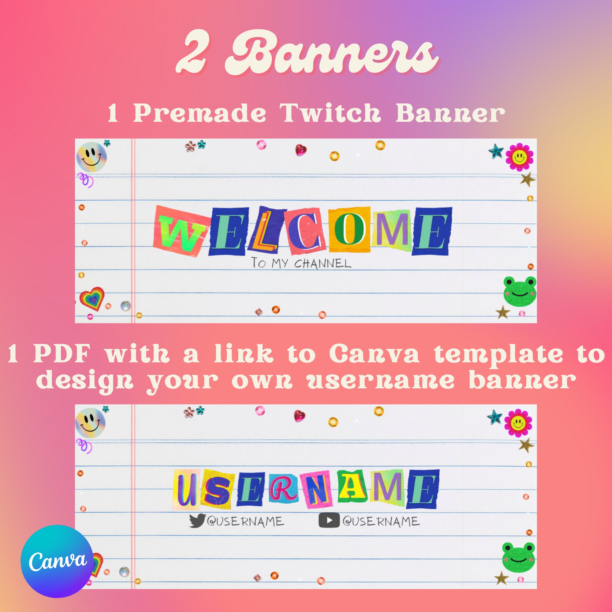 24 Twitch Streaming Panels With Customizable and Premade Trendy Twitch ...