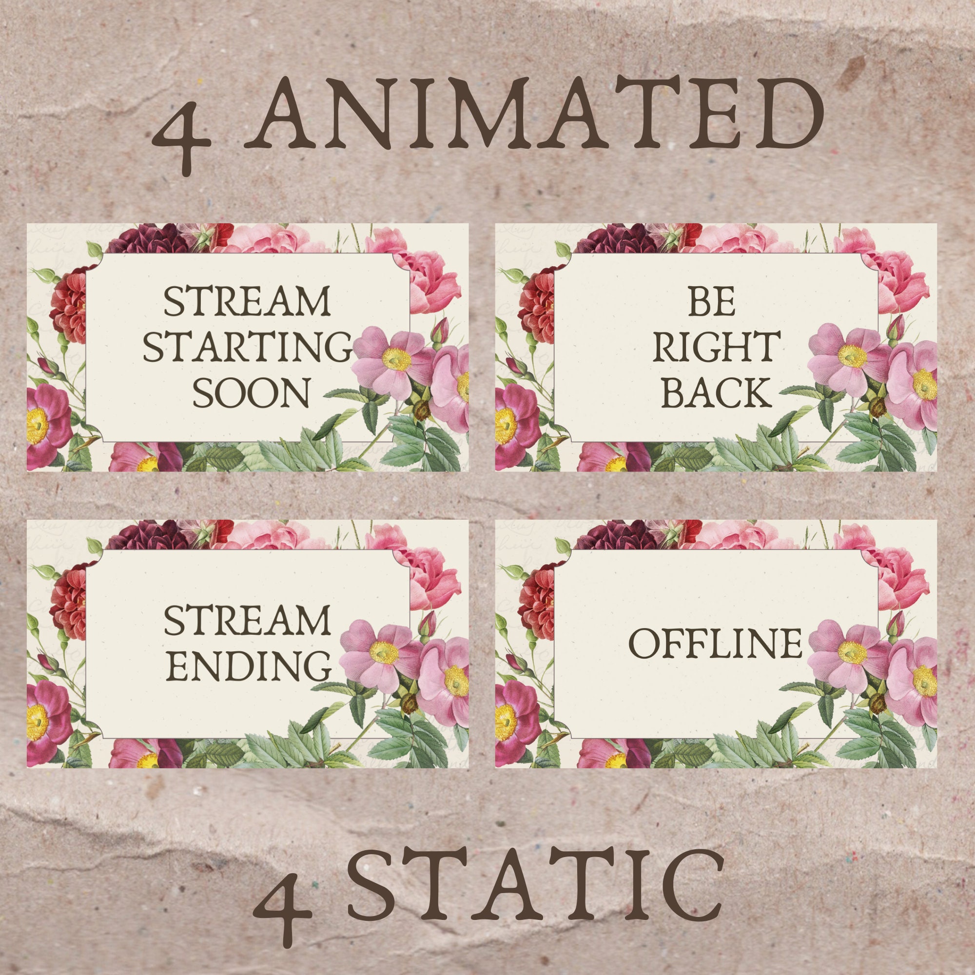 8 Twitch Stream Scenes, Animated and Static Overlay, Starting Soon, Be ...