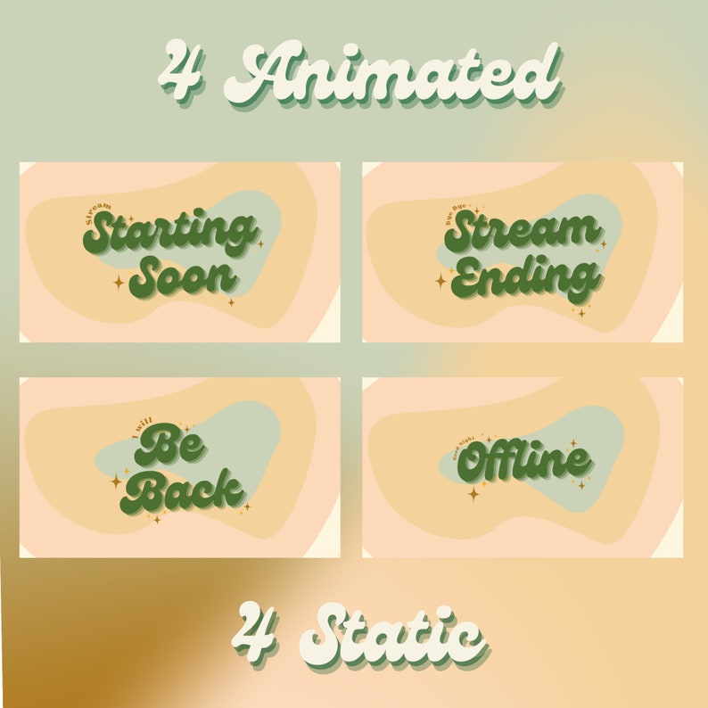 8 escenas de Twitch Stream, animadas y estáticas, comenzando pronto ...