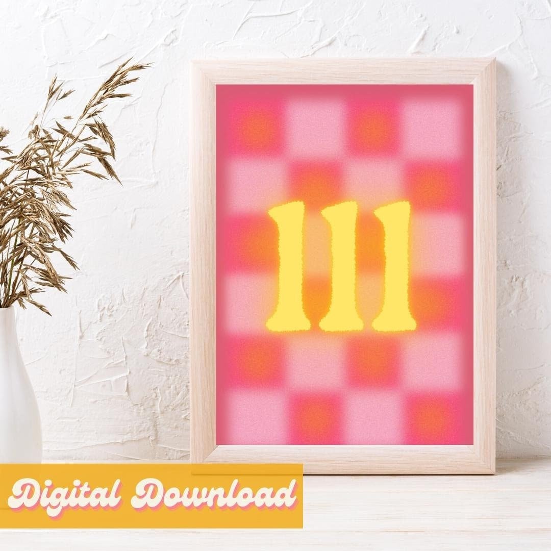 Angel Number 111 Printable Wall Art, Colorful Gradient Poster Art ...