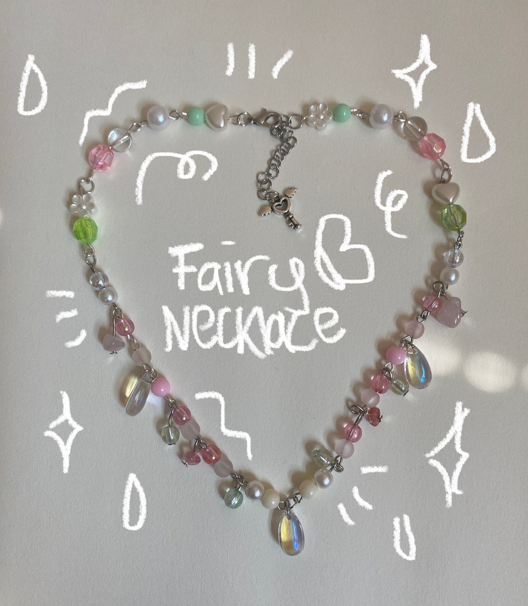 Fairycore Handmade Jewelry Crystal Pendant Coquette Y2k Necklace - Etsy