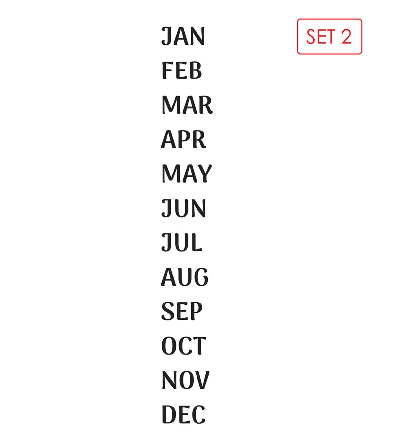 12 MONTHS of THE YEAR Stickers Labels January December for | Etsy