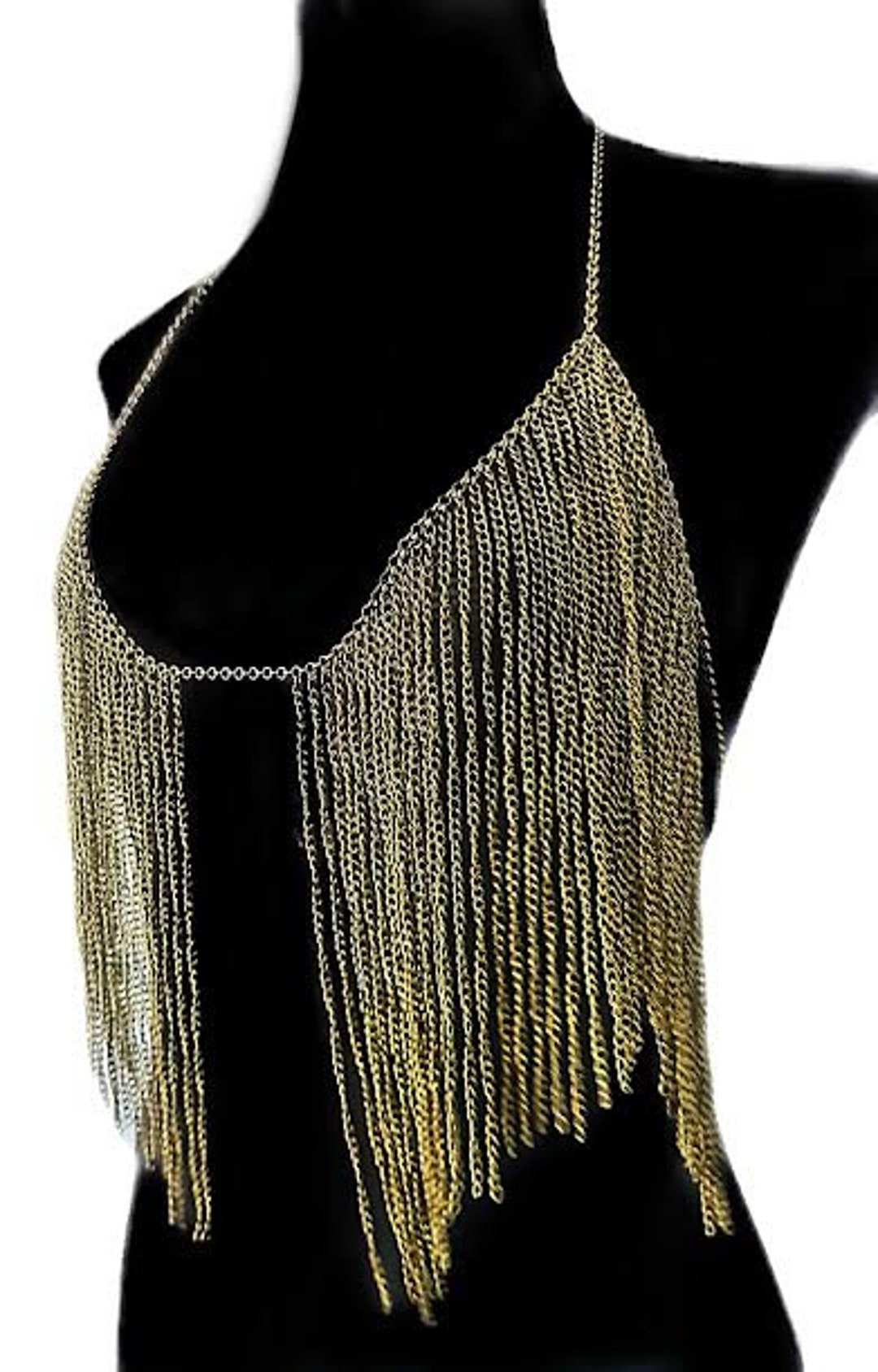 Bronze Fringe Body Chain: Unisex Adjustable Harness - Etsy