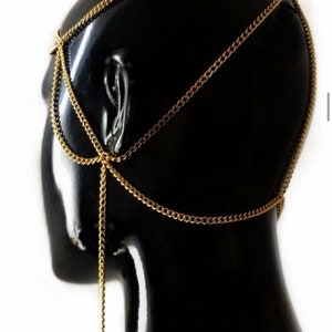 Golden Head Chain Head Dress Hairdresser Hair Jewelry in - Etsy