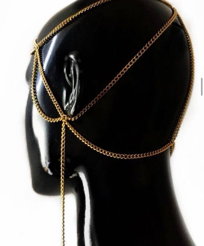 Golden Head Chain Head Dress Hairdresser Hair Jewelry in | Etsy