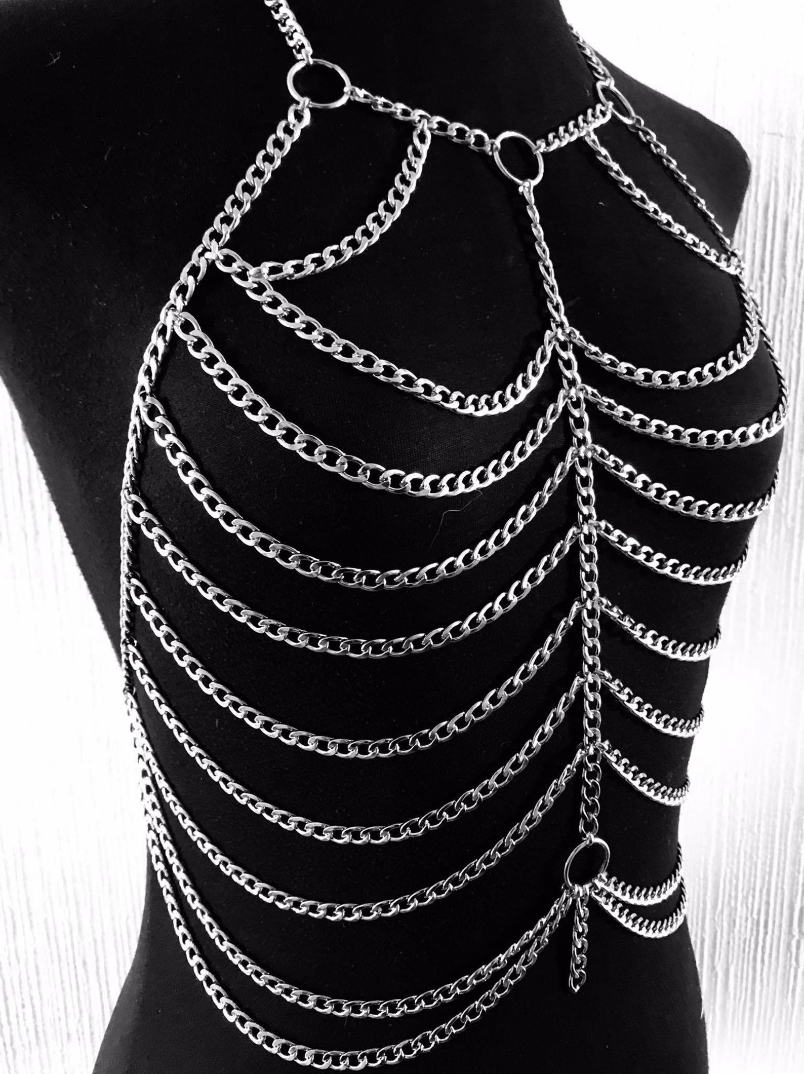 Body necklace layered body chain man sexy lingerie handmade | Etsy