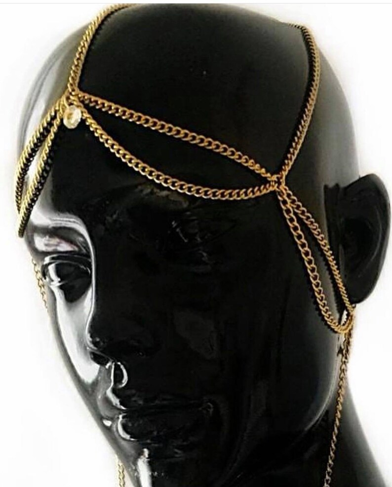 Golden Head Chain Head Dress Hairdresser Hair Jewelry in - Etsy