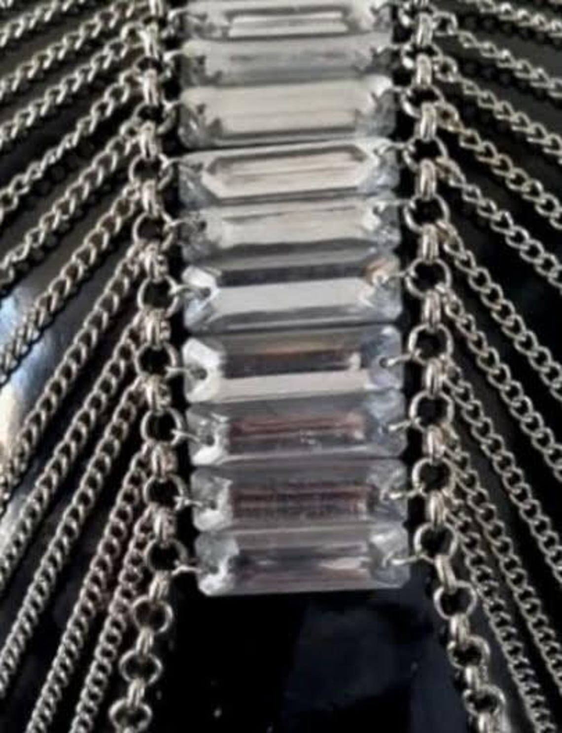 Gothic Crystal Chain Headpiece – Silver Cyberpunk Head Jewelry - Etsy