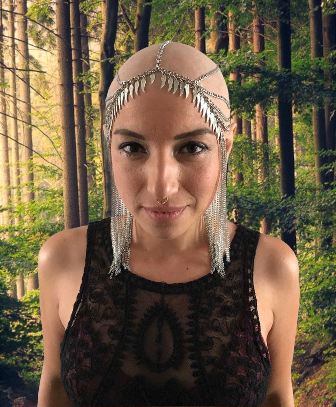 Silver Seraph Head Chain: Winged Boho Fringe Headpiece - Etsy