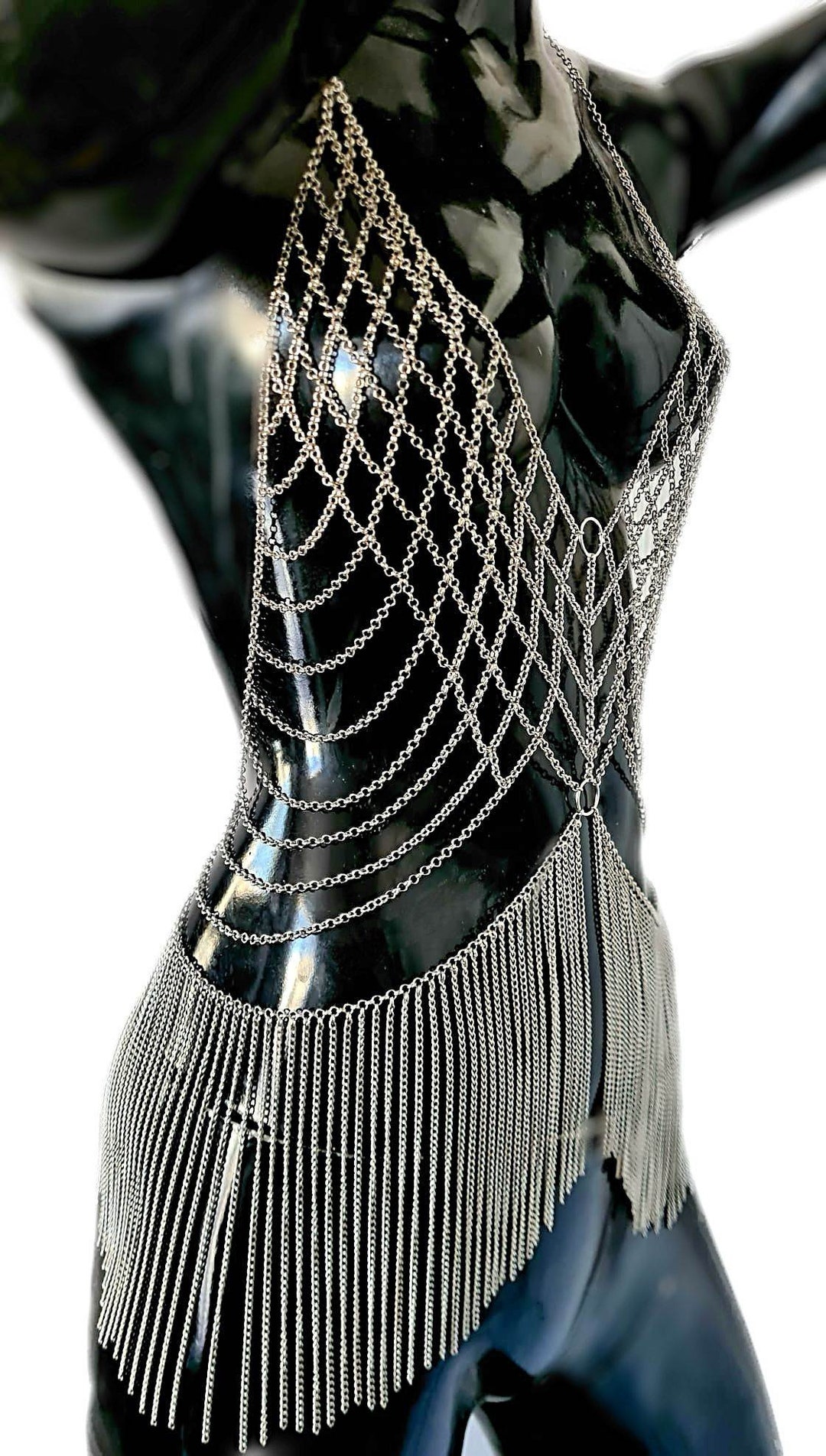 Festival Perfect: Full Body Chain With Net and Silver/bronze Fringes - Etsy