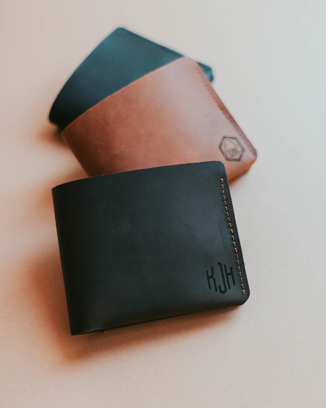 Custom Mens Leather Wallet, Personalized Gifts for Men, 3rd Anniversary ...