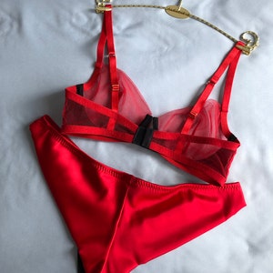 Hot Red Silk Bra by Josephine Lingerie NY. - Etsy